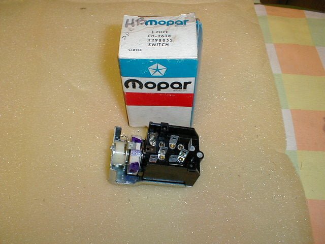 NOS Mopar Headlight Switch Many 1962 Thru 1965 Models - Hiltop Auto Parts