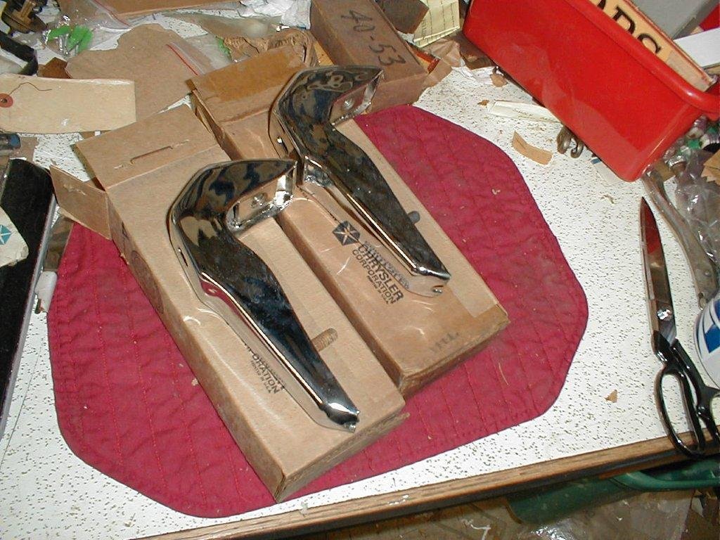 NOS Mopar Rear Bumper Guards 1965 Dodge Polara Monaco - Hiltop Auto Parts