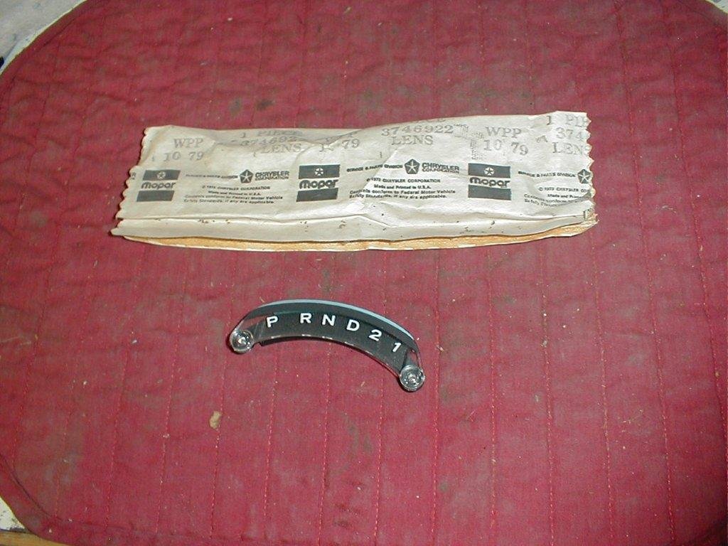 NOS Mopar Gear Shift Lens 1974 E Body Column Shift Automatic ...