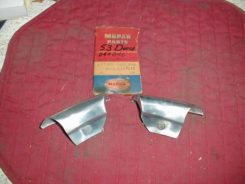 NOS Mopar Fender Hood Extension Mouldings 1953 Dodge Left Side - Hiltop ...