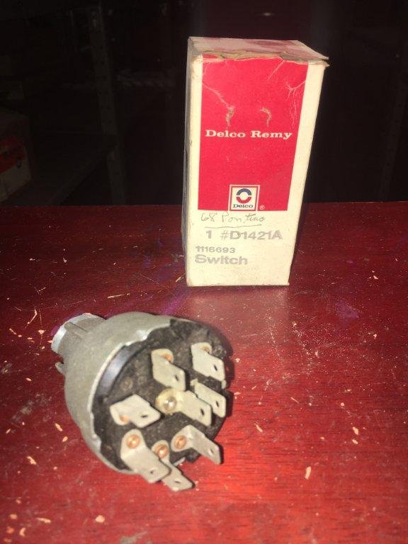 NOS Delco Ignition Switch 1968 Pontiac Mid Size Models - Hiltop Auto Parts