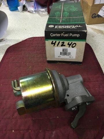 NOS Carter Fuel Pump 1977-9 Chevrolet Corvette Models - Hiltop Auto Parts