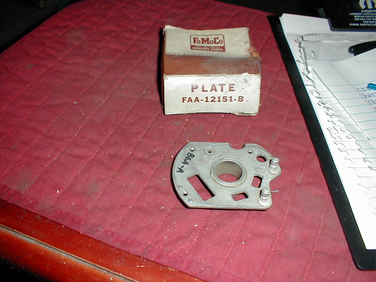 NOS Distributor Breaker Plate 1948-56 Ford 6 Cylinder