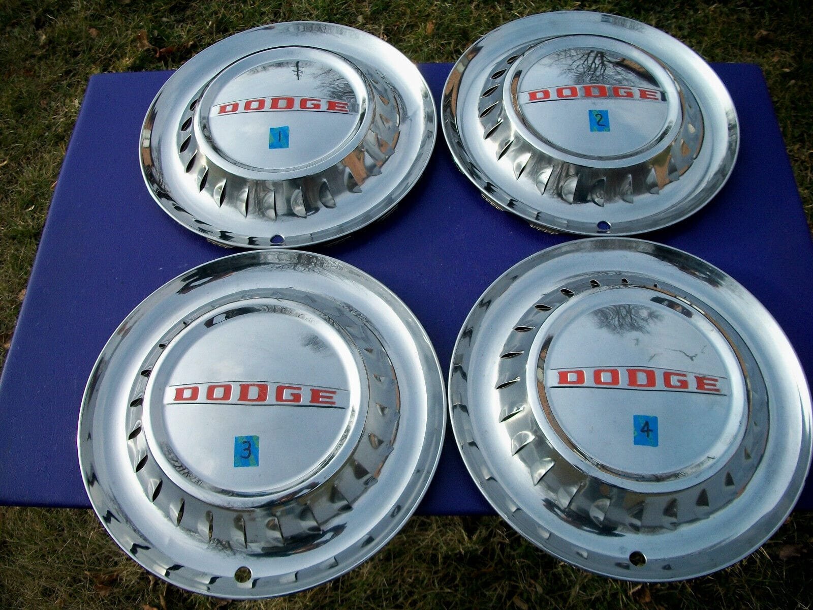 NOS Mopar Wheel Cover Set 1953 Dodge Models Louvre Type - Hiltop Auto Parts